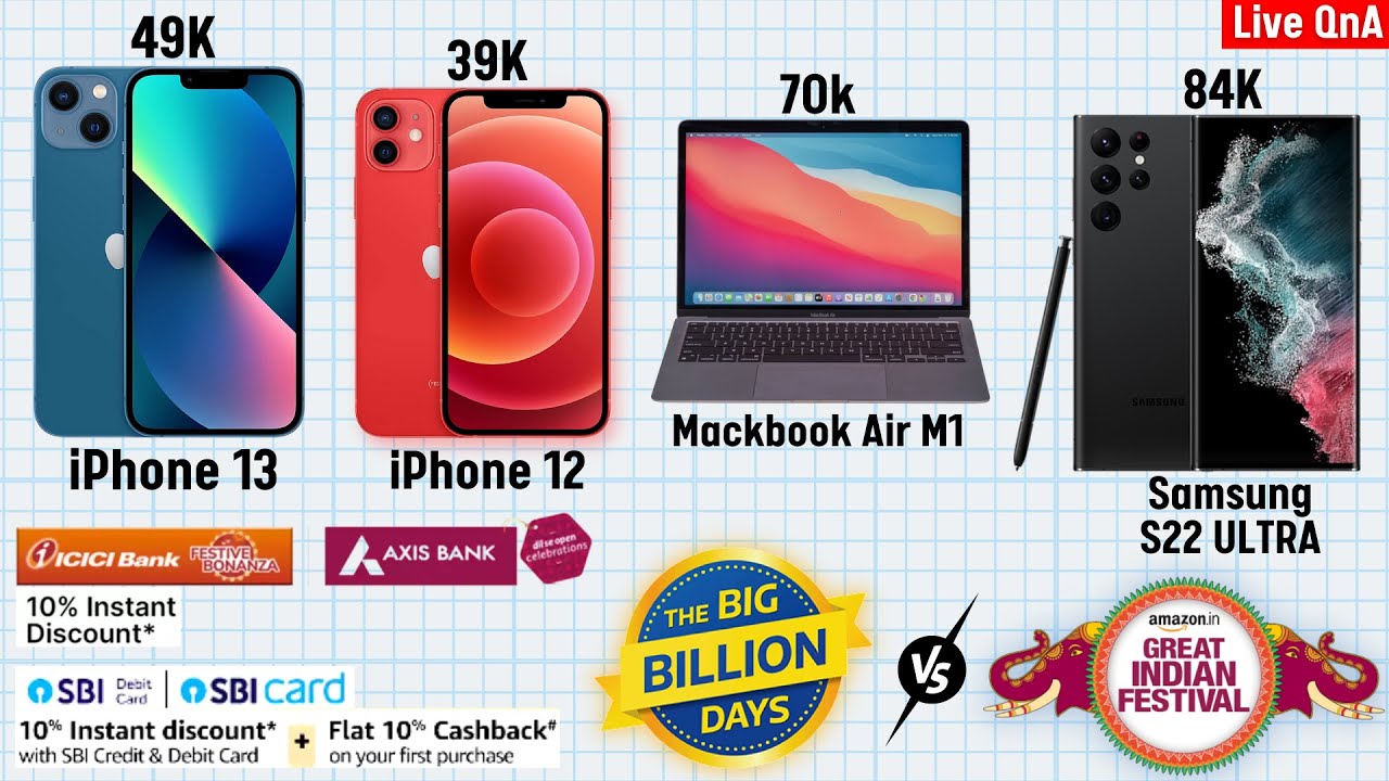 Flipkart BBD vs Amazon festival sale Best Deals, iphone Card Discount ...