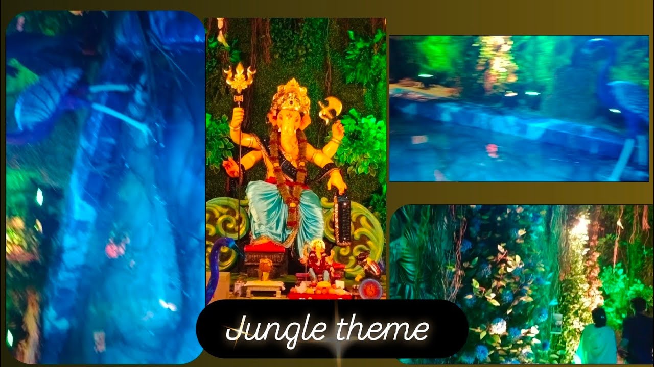 jungle theme ganpati bappa senior sarkar 2024 adajan vlog - YouTube