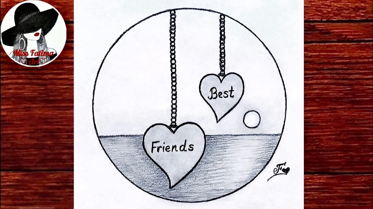 BFF Drawings Easy Step by Step || Best Friends drawing || Pencil Sketch ...