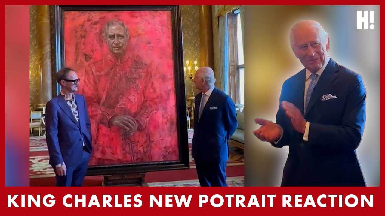 King Charles' reaction to his SURPRISING new portrait | HELLO! - YouTube