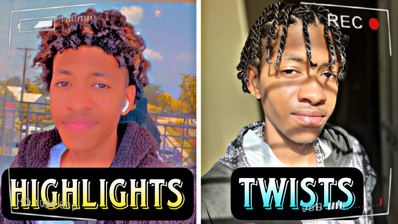MALE BLONDE HIGHLIGHTS AND 2 STRAND TWISTS AT HAIRDRESSER | 3C/4A HAIR ...