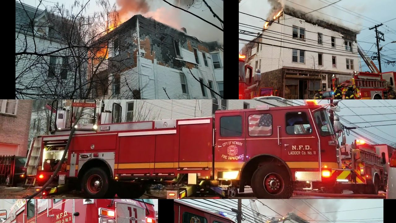 P3 City of Newark NJ Large Corner Building Heavy Fire Throughout ...