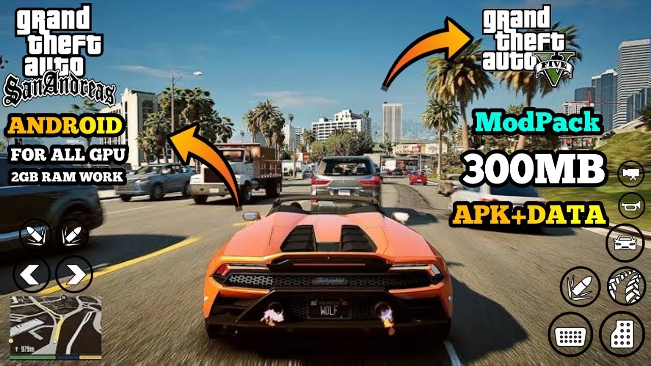 GTAV😱 Mod Pack Apk+Data Only 300MB All/ Android 10'11'12'13' GPU For ...
