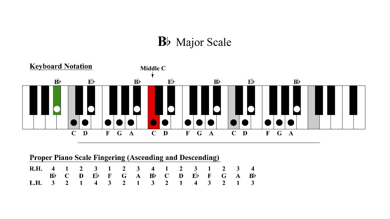Bb (Flat) Major Scale - Bb (Flat) Major Scale Chart - Bb (Flat) Major ...