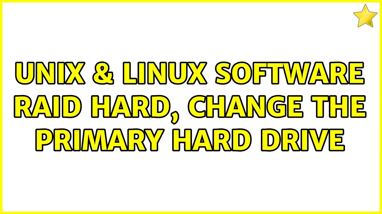 Unix & Linux: Software raid hard, change the primary hard drive - YouTube