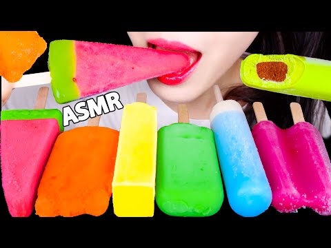 ASMR RAINBOW ICE CREAM🌈🍦, WATERMELON ICE CREAM🍉 먹방, MUKBANG, REAL EATING SOUNDS