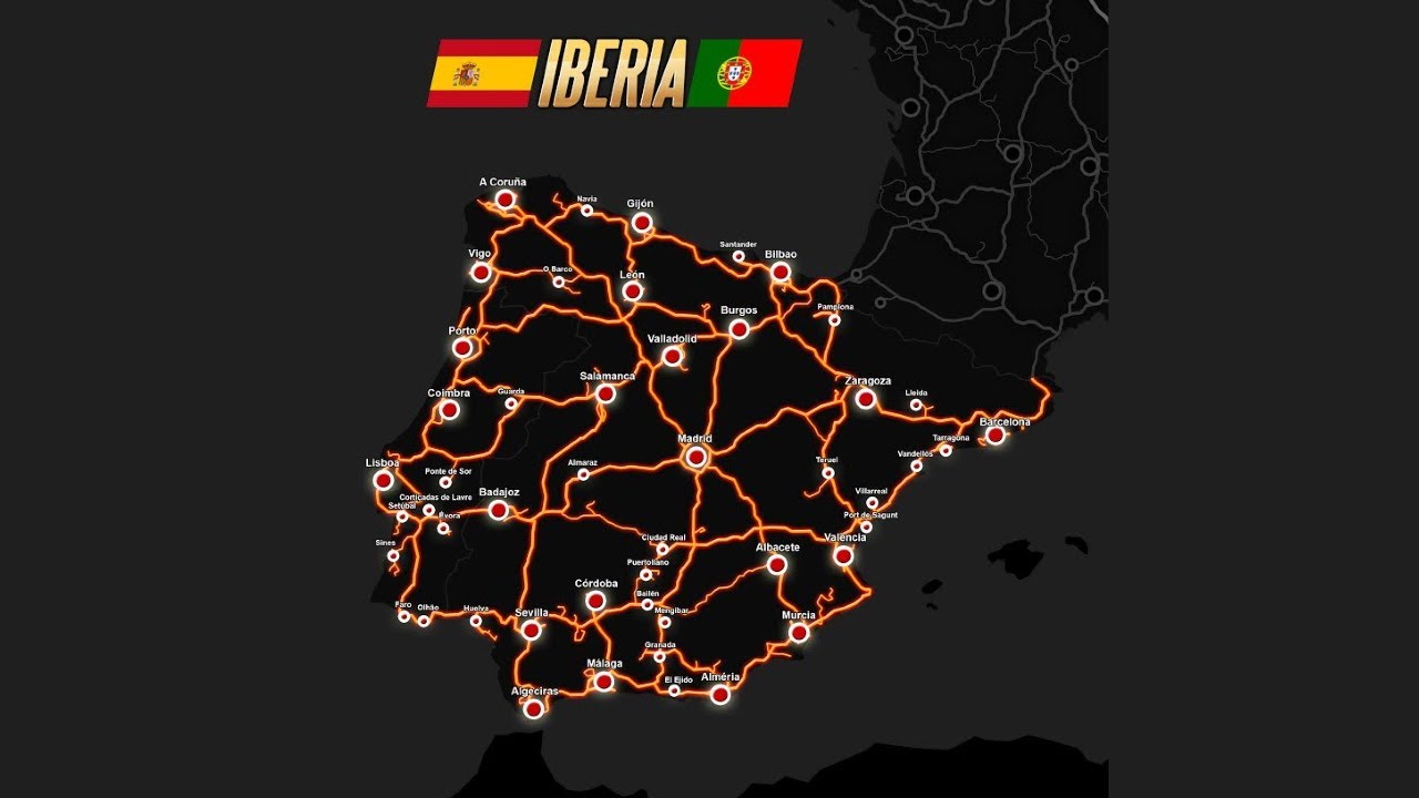 MAPA DA DLC IBERIA FINALMENTE MOSTRADO - EURO TRUCK SIMULATOR 2 - YouTube