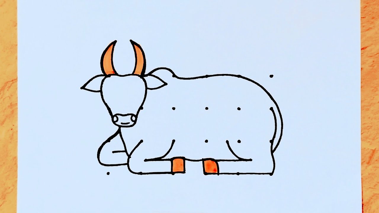 Easy OX drawing from 4×6 dots // Easy Bull drawing // OX Rangoli ...