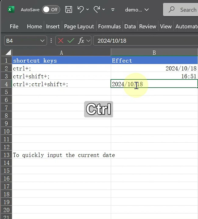 How to Instantly Enter Current Date and Time in Excel Cells - YouTube