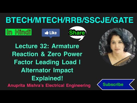 Lecture 32: Armature Reaction & Zero Power Factor Leading Load ...
