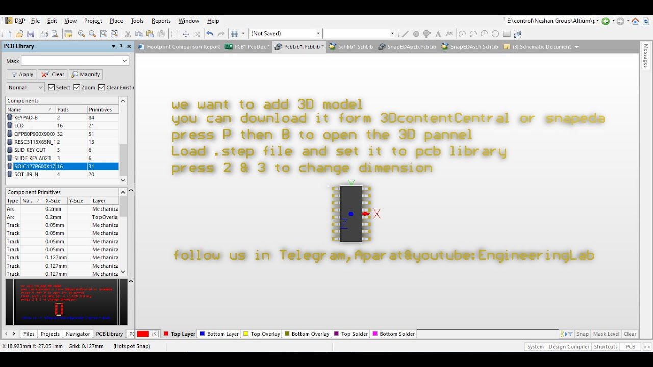 Add 3D model in Altium Designer - YouTube