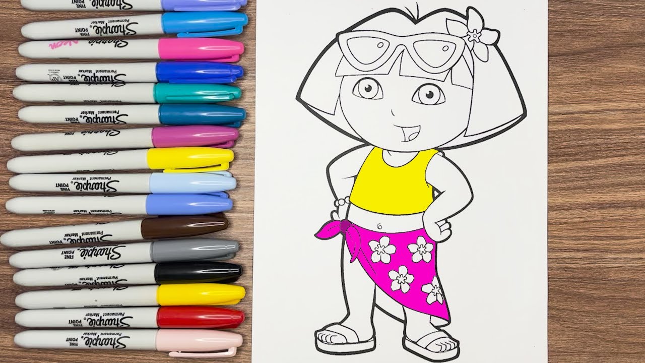 🌍🎒 Dora the Explorer: Colorful Speed Coloring Adventure with Everyone's ...