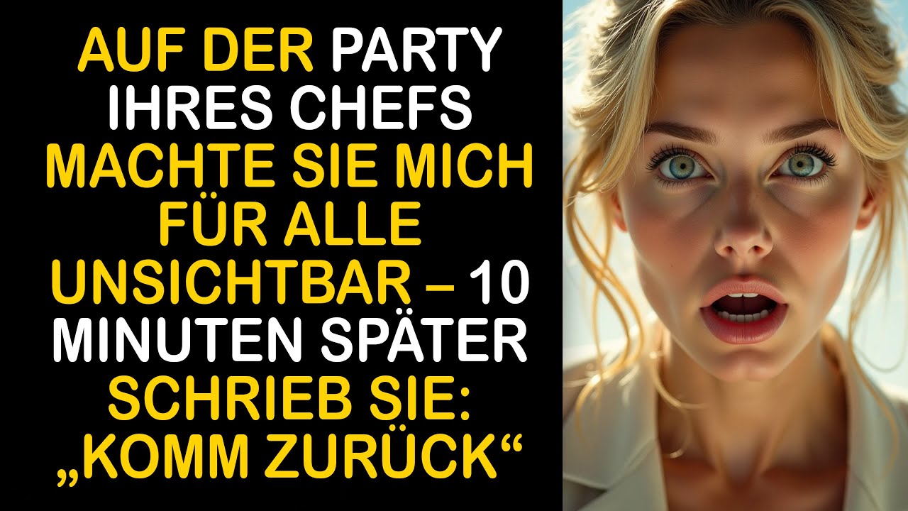 AUF DER PARTY IHRES CHEFS MACHTE SIE MICH UNSICHTBAR – MINUTEN SPÄTER ...