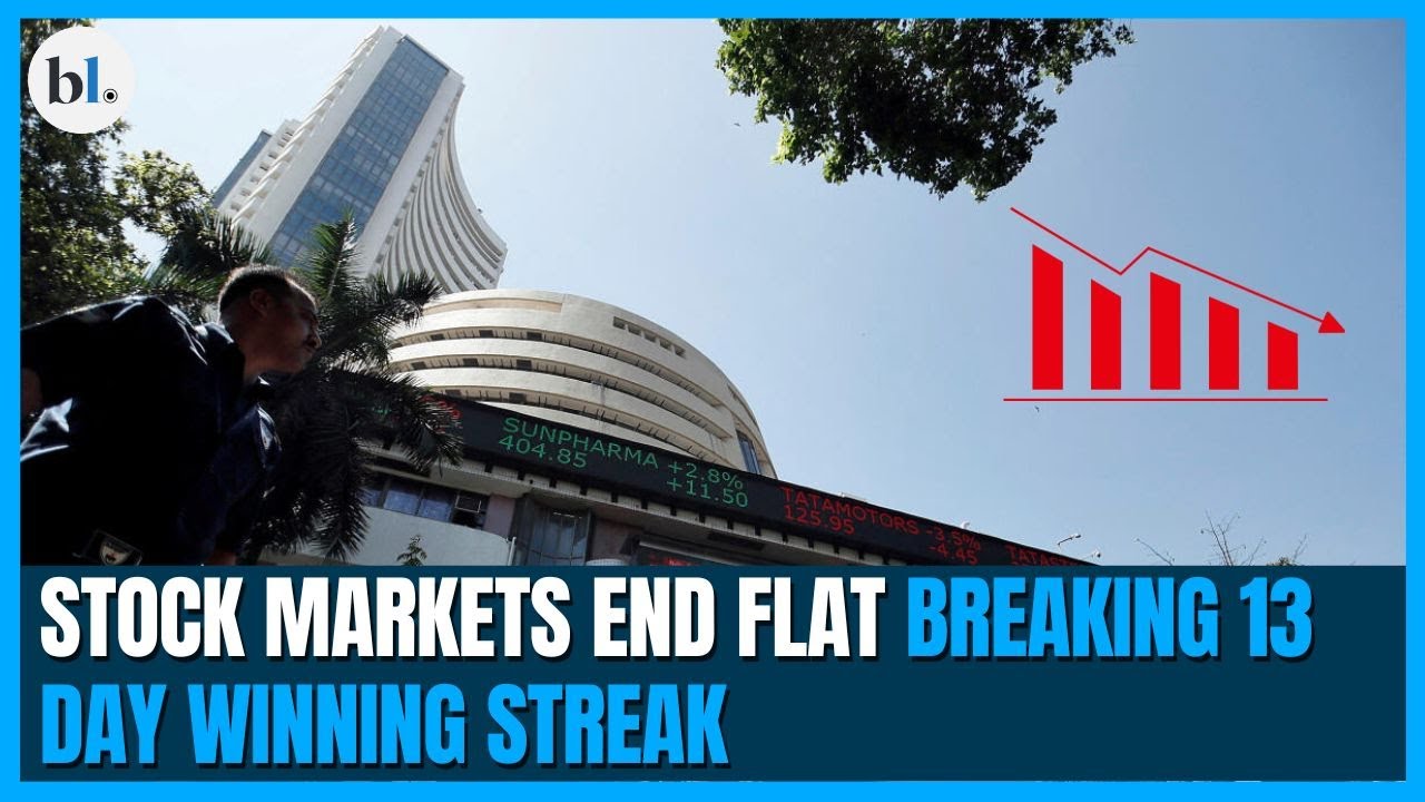 Stock markets end flat breaking 13 day winning streak - YouTube