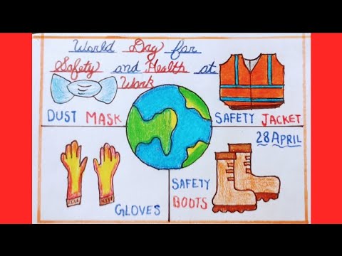 World Day For Safety And Health At Work Drawing |How To Draw World Day ...