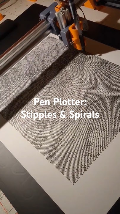 3d Printed Pen Plotter: Stipples & Spirals #3dprinted #plotterart - YouTube