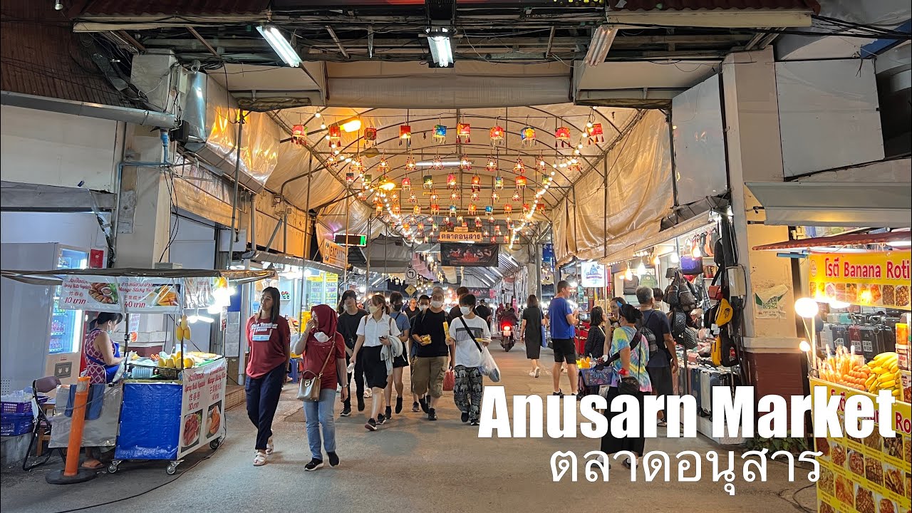 Traditional market with Chiang Mai souvenirs Anusarn Market - 4K ...