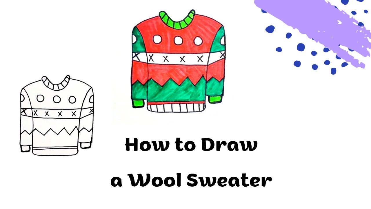 Draw a Wool Sweater | Winter Drawings - YouTube