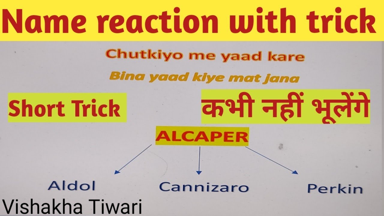 Name reaction with Trick II Name reaction in organic chemistry II Name ...