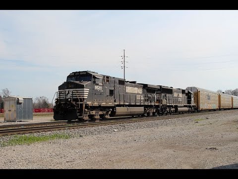 NS Autorack coming into Bellevue Yard - YouTube