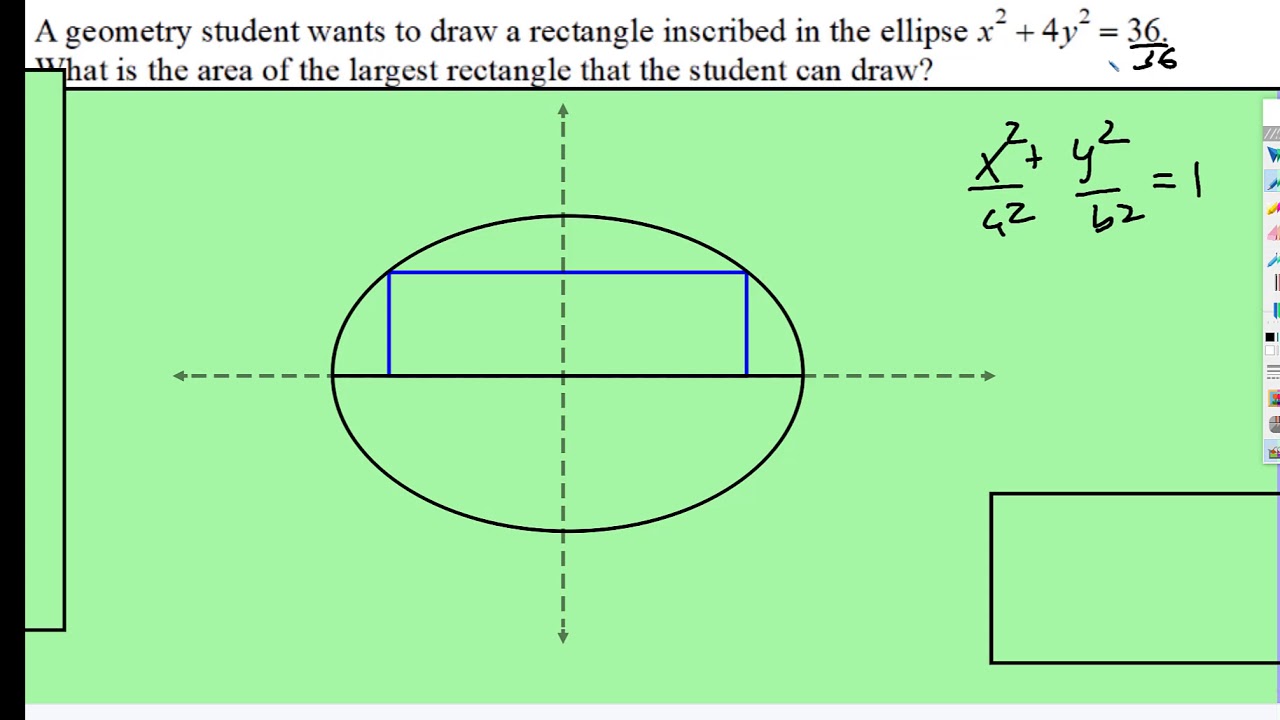 Derivatives Optimization Rectangle Inscribed In Ellipse YouTube