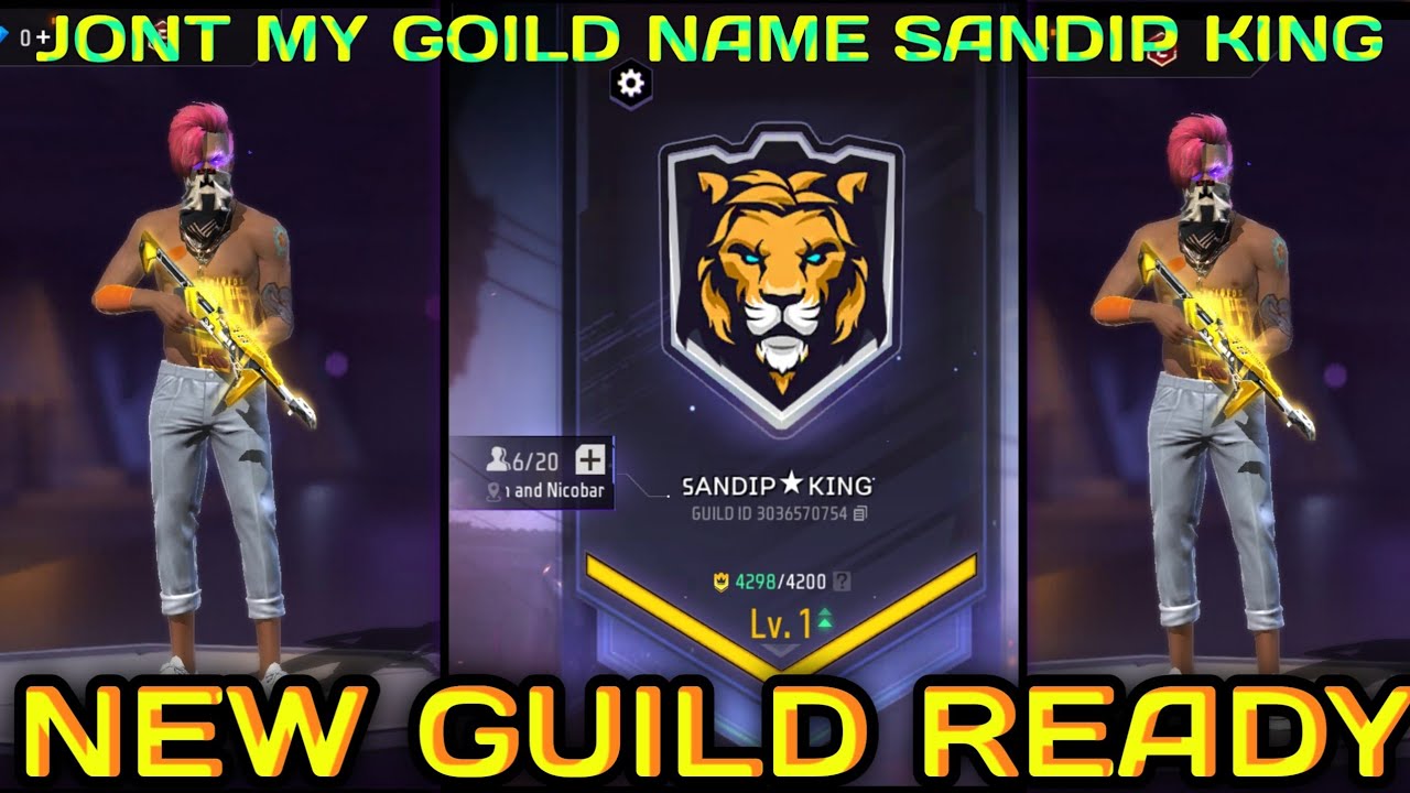 🤡NEW GUILD READY💕 JONT MY GOILD😈 NAME SANDIR KING 👑 #freefire #gaming # ...