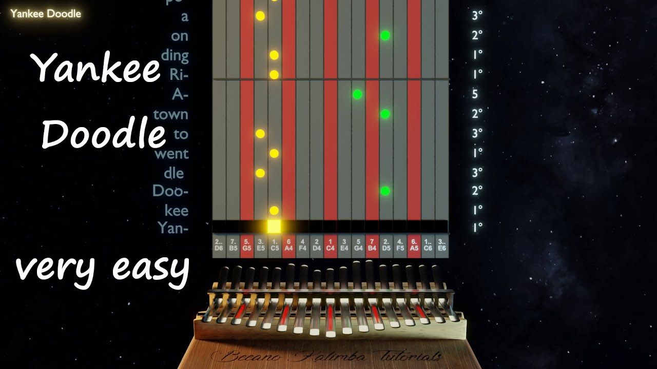 Kalimba tutorial with tabs: Yankee Doodle - YouTube