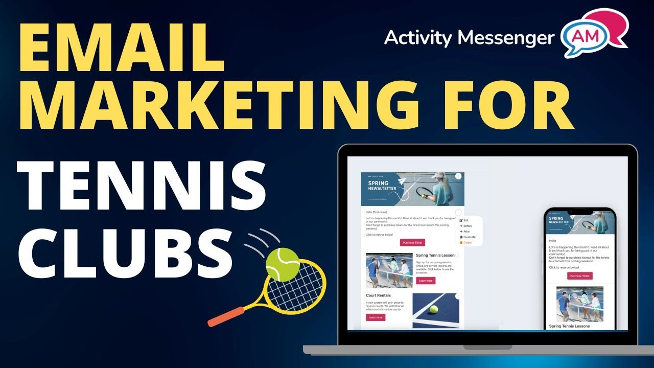Email Marketing for Tennis Clubs - Create a newsletter - YouTube