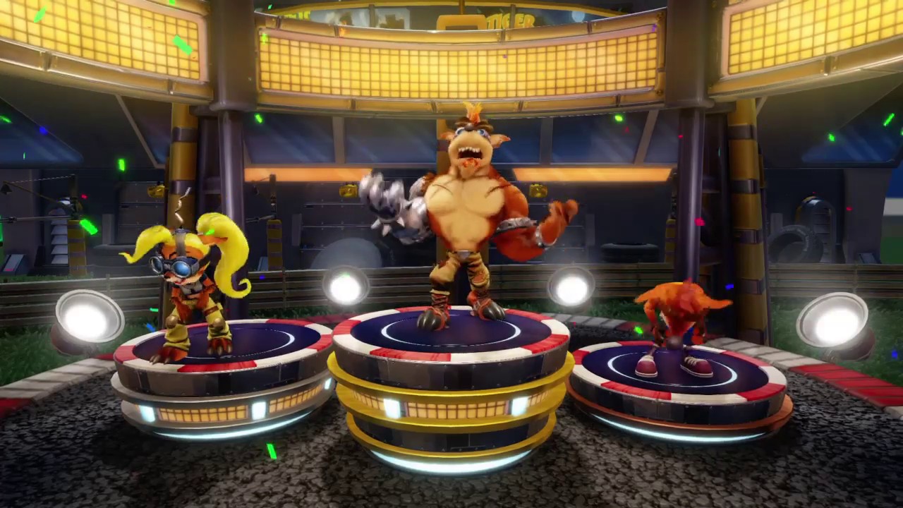 Fake Crash, Evil Crunch and Evil Coco Bandicoot Winning Podium. (Crash ...