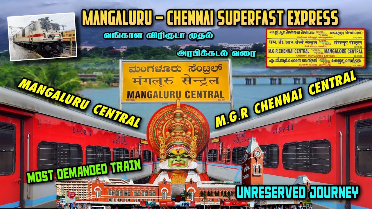🚂 MANGALORE SUPERFAST EXPRESS Travel Vlog !!! Unreserved Journey In ...