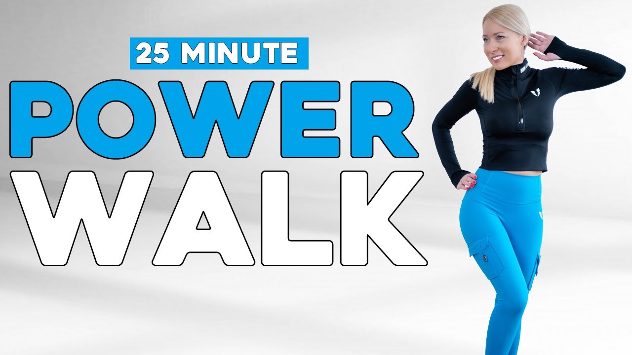 25 MIN POWER WALKING WORKOUT for WEIGHT LOSS - Full Body Fat Burn Knee ...