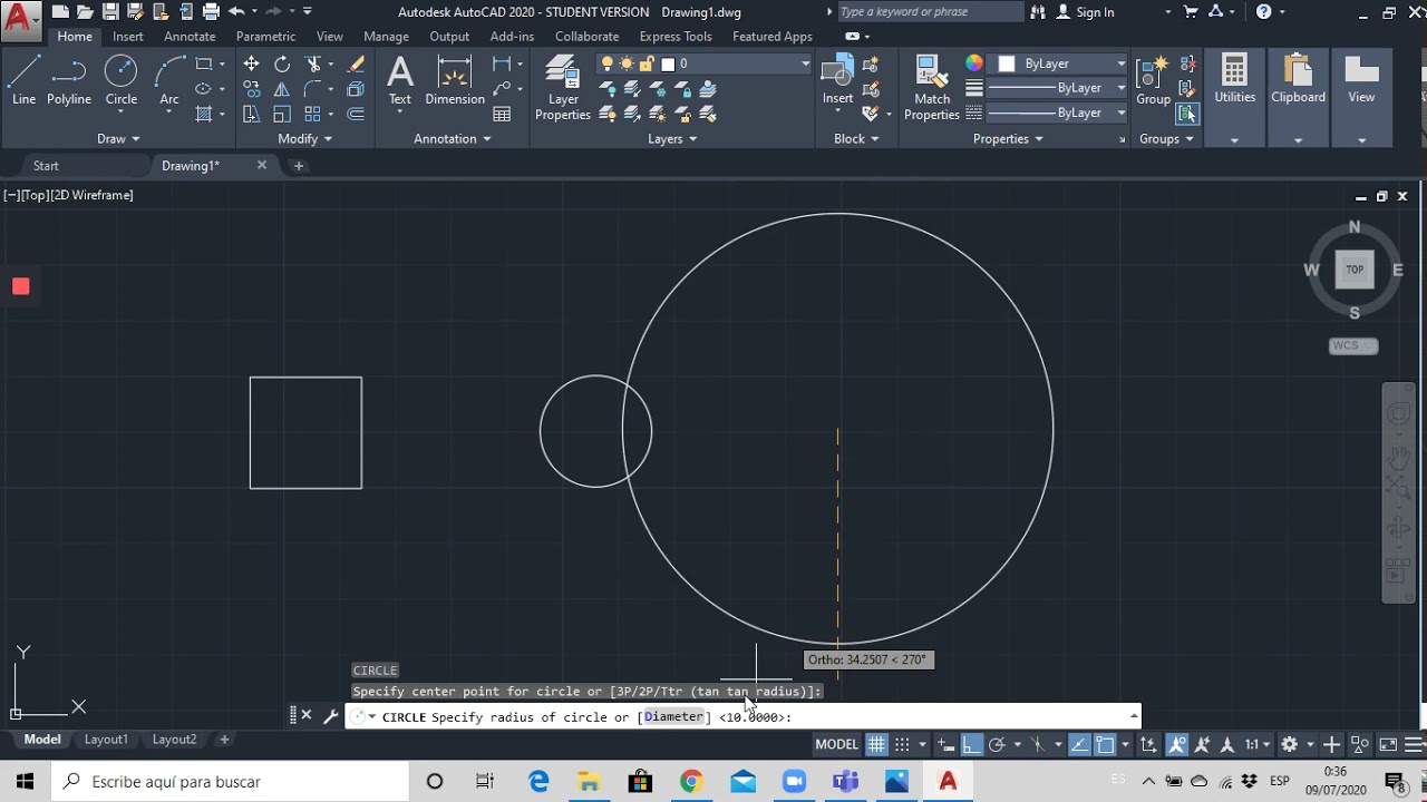Línea y círculo - YouTube