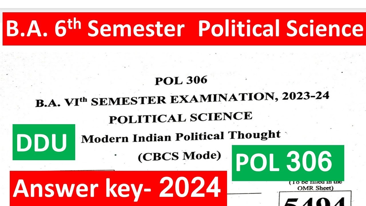 ddu ba 6th semester political science answer key 2024|POL 306 answer key 2024 - YouTube