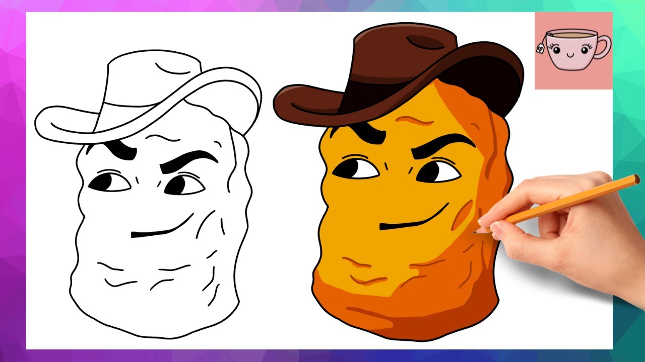 How To Draw Nugget with Cowboy Hat from Twiddlefinger | FNF Mod | Easy ...