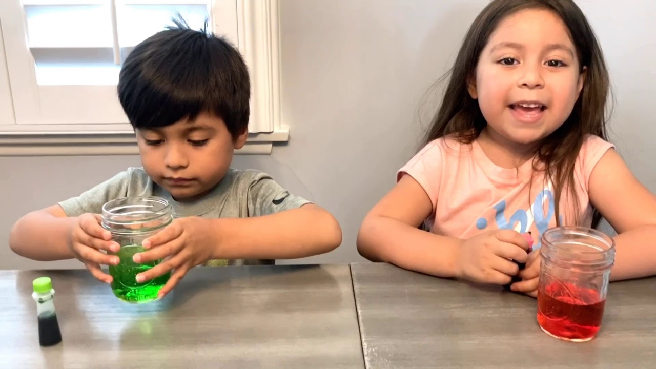 Coloring water, learning colors - YouTube