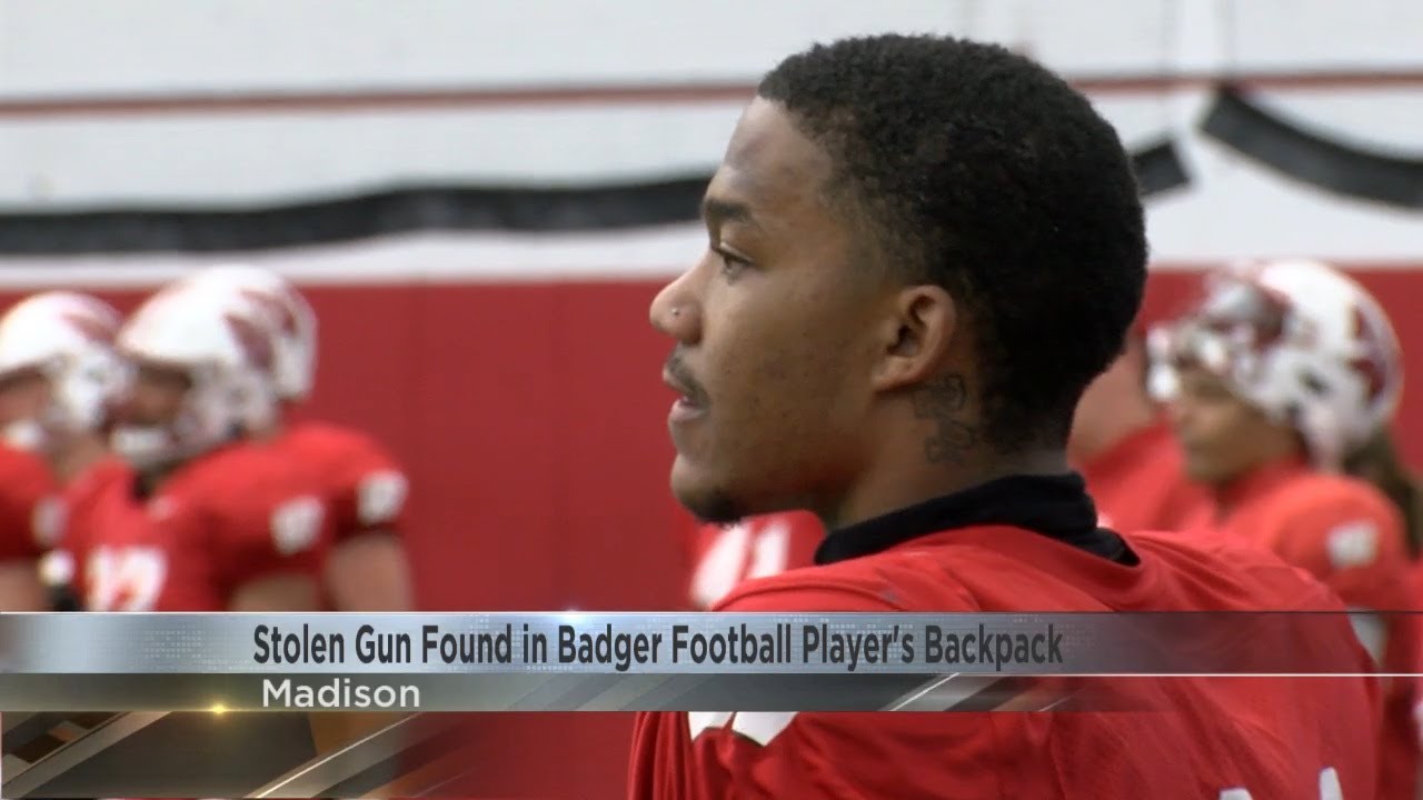 Stolen gun found in Badger football player's backpack - YouTube