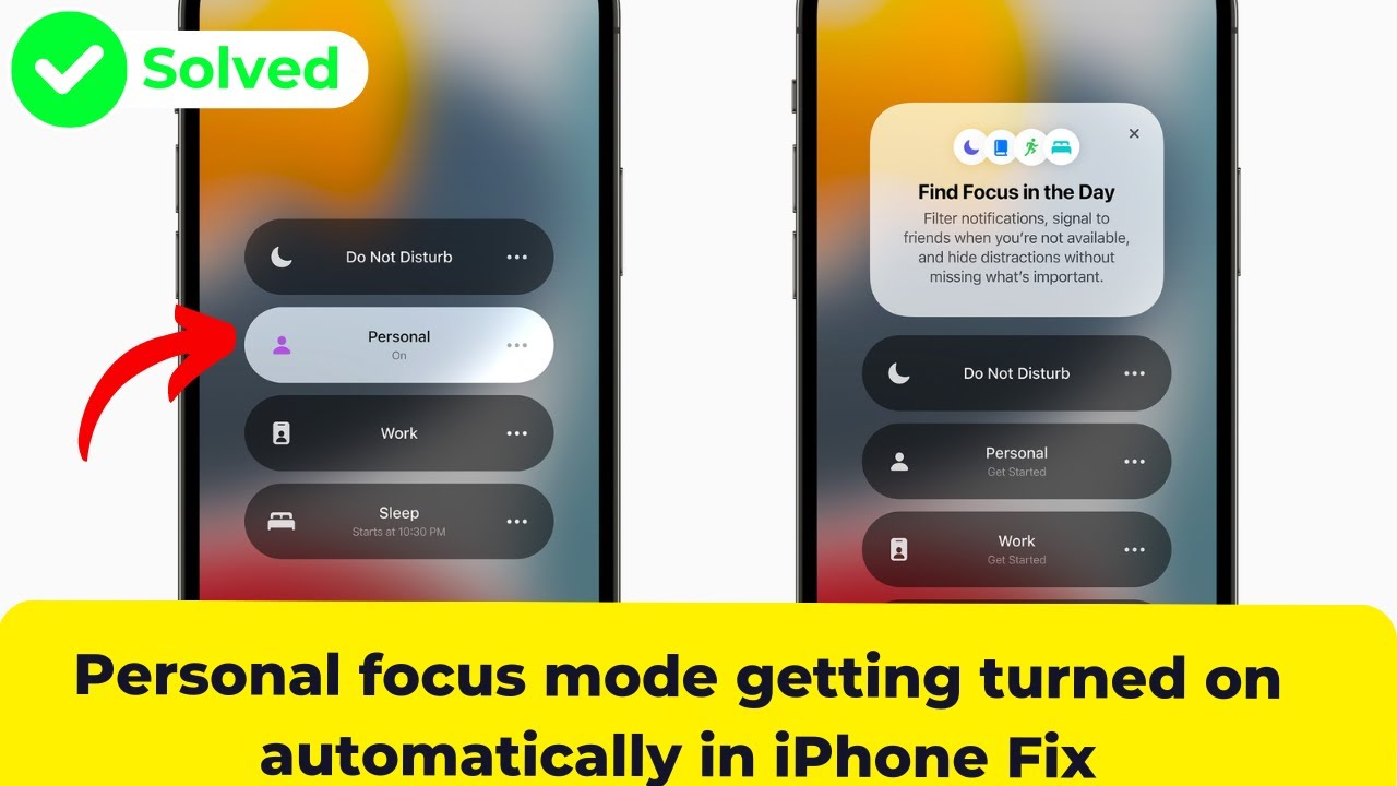 Personal focus mode getting turned on automatically in iPhone Fix ( iOS ...