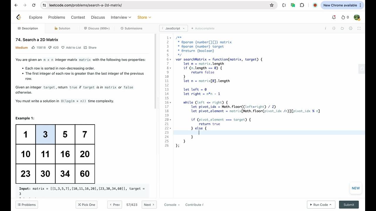 Leetcode ~ Search A 2d Matrix Explained Youtube