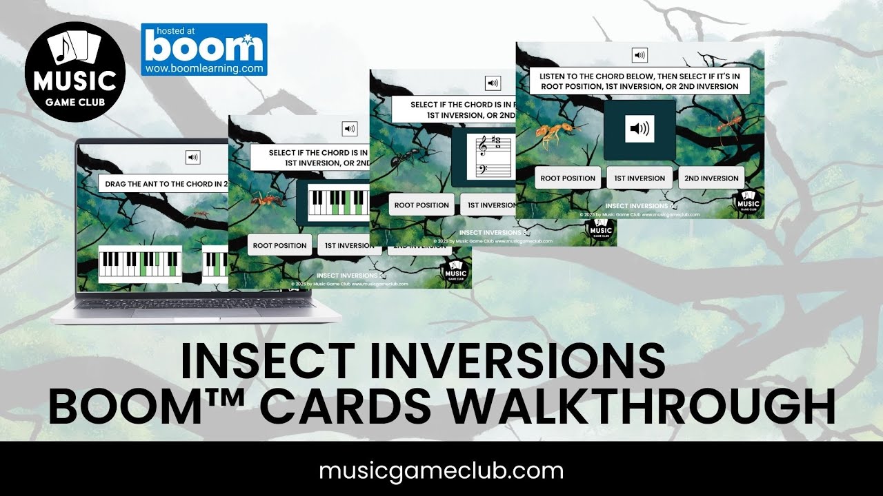 Insect Inversions Boom Card WALKTHROUGH | Digital Music Games! - YouTube