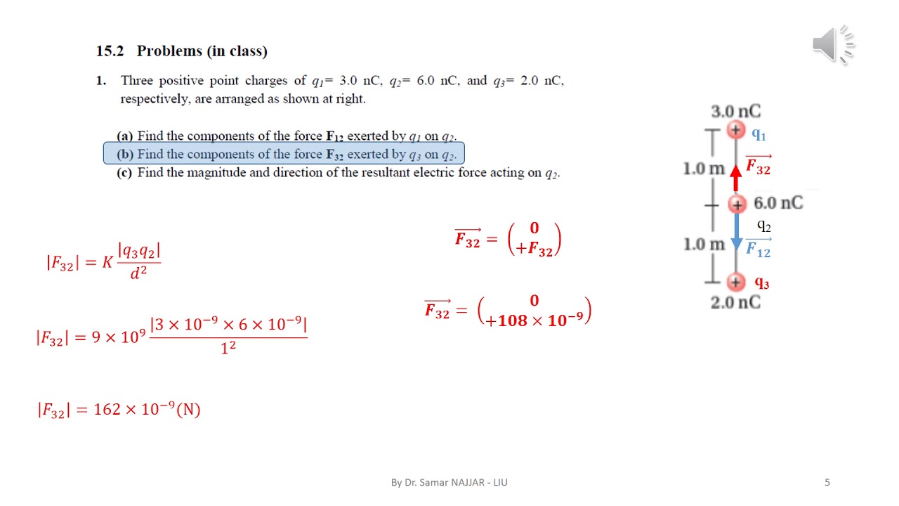 chapter15d electric force prob 1 - YouTube