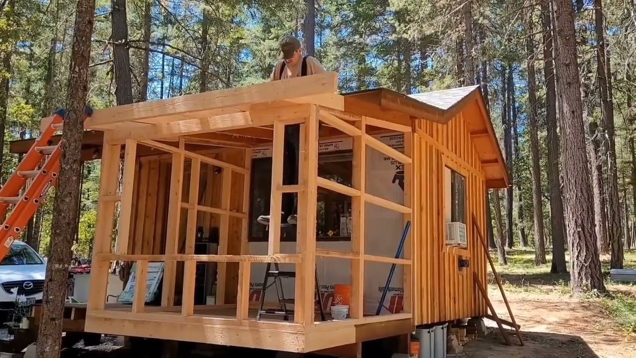 Off grid cabin build - Bedroom addition PART 2 - YouTube
