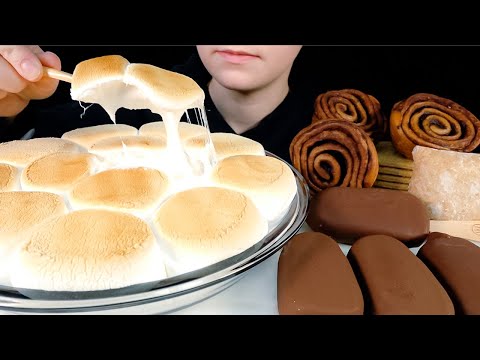 ASMR S'mores Dip & Magnum Ice Cream, Chocolate Cakes, Graham Crackers & Snack Pies