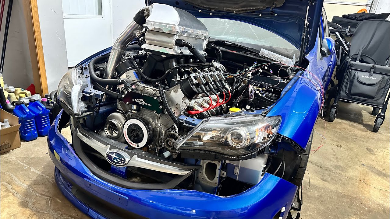 AWD LS Swapped STI Hatch Nearing Start-Up! - YouTube