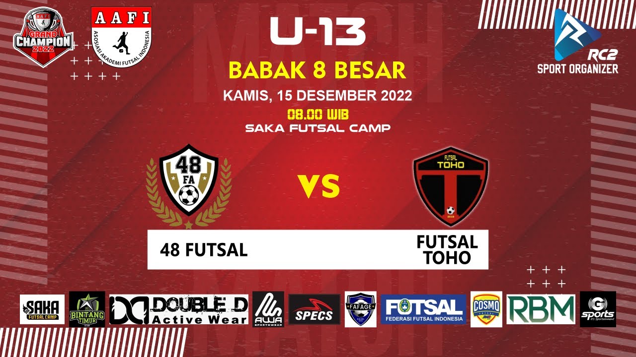 🔴[LIVE] BABAK 8 BESAR GRAND CHAMPION AAFI NASIONAL 2022 U-13 || 48 ...