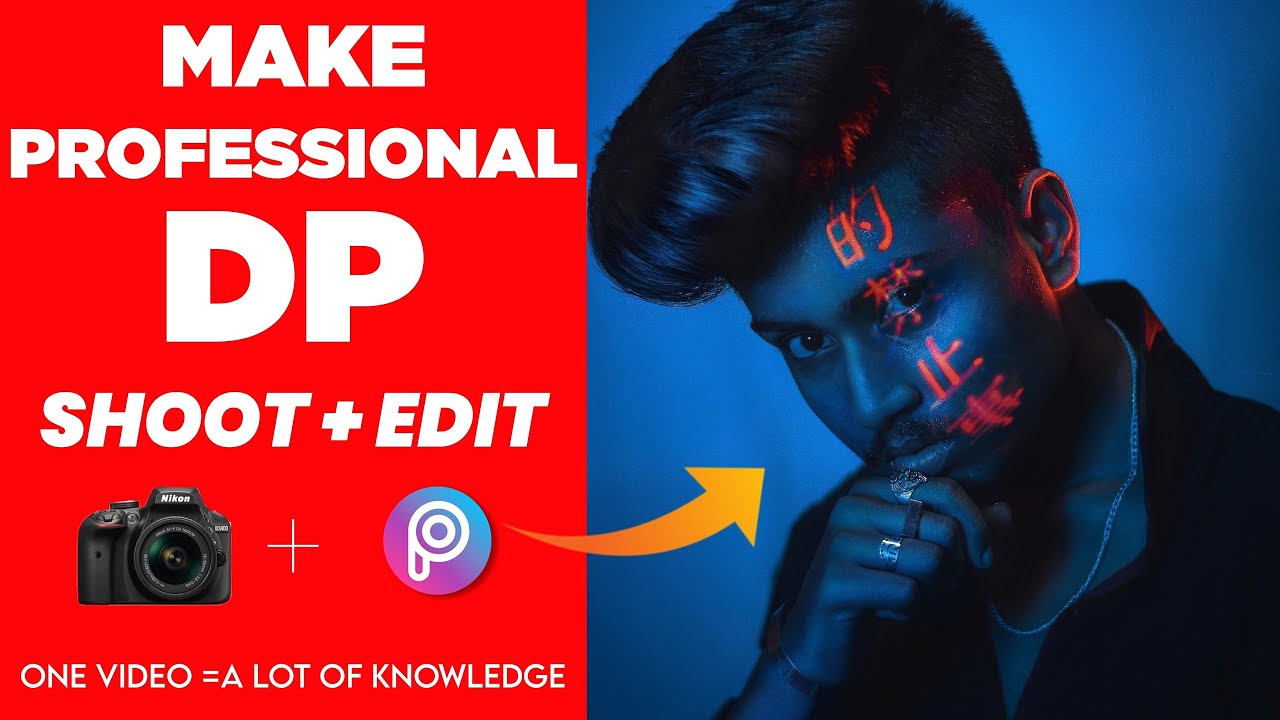 Professional DP photo editing in mobile🔥 || face neon light effect in ...