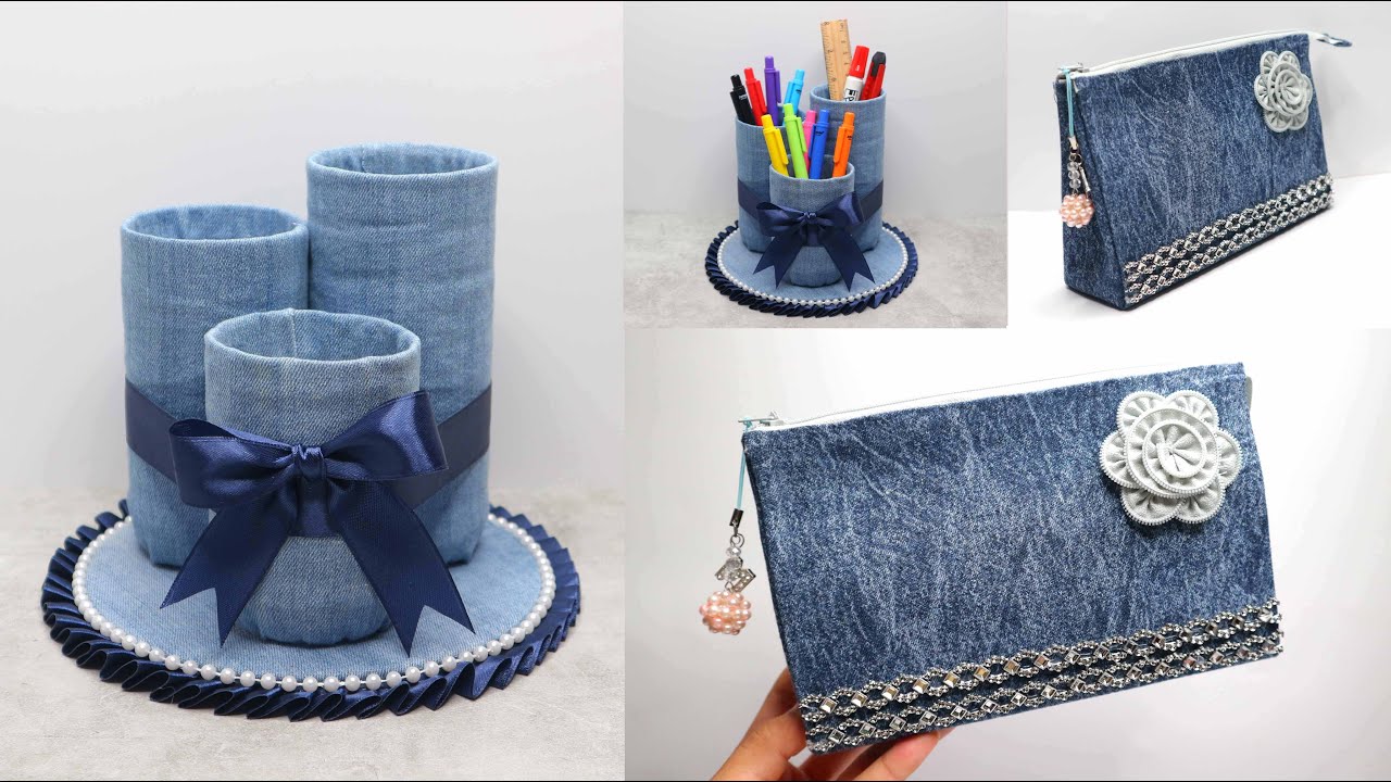 2 Ide daur ulang dari Jeans Bekas / Kain Bekas ! - YouTube