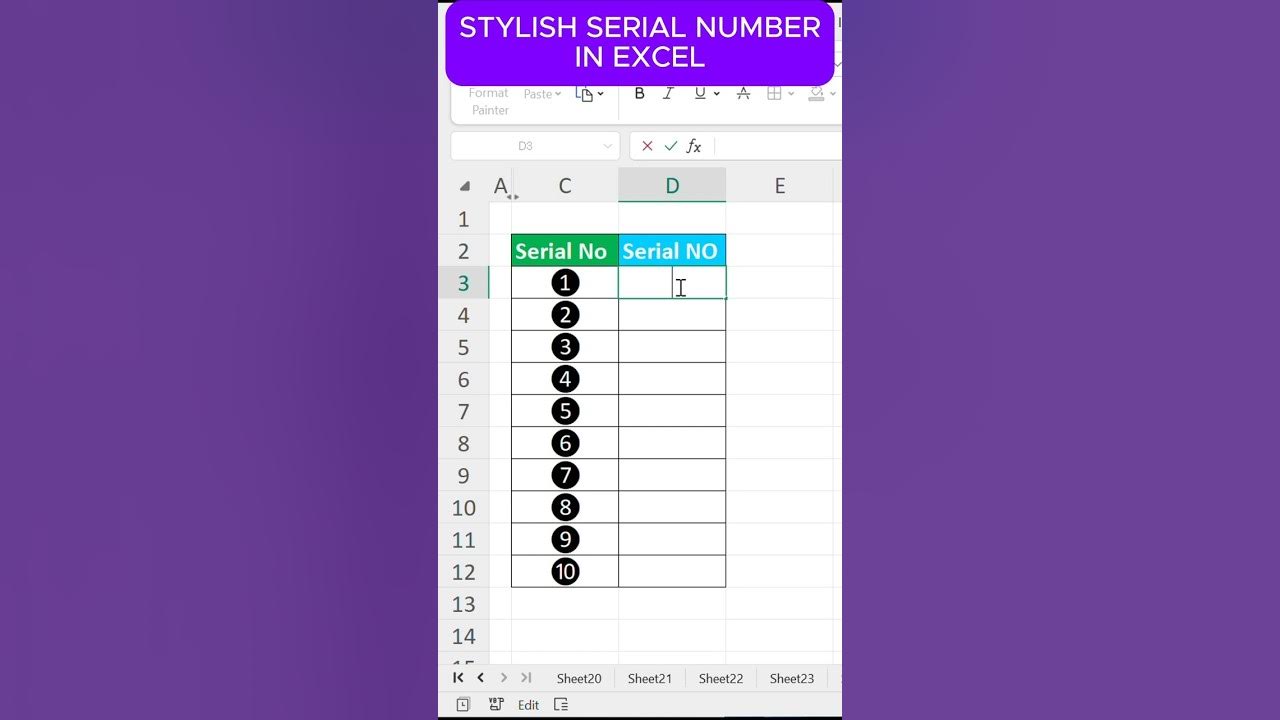 Serial number typing formula | Excel series magic tricks | excel |#exceltips #serialnumber # ...