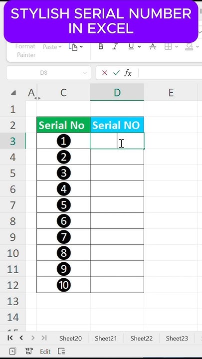 Serial number typing formula | Excel series magic tricks | excel |#exceltips #serialnumber # ...