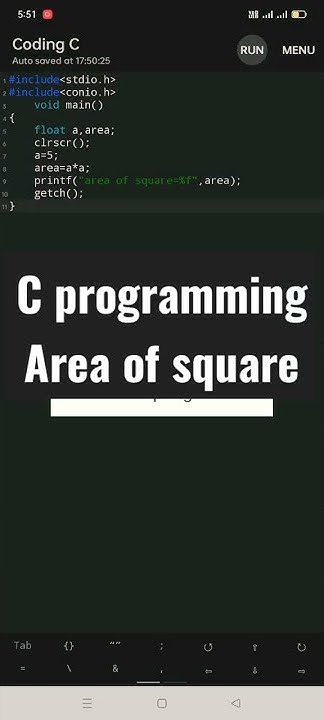 c programming area of square #programming#coding #videos #shorts#area#areaofsquare - YouTube