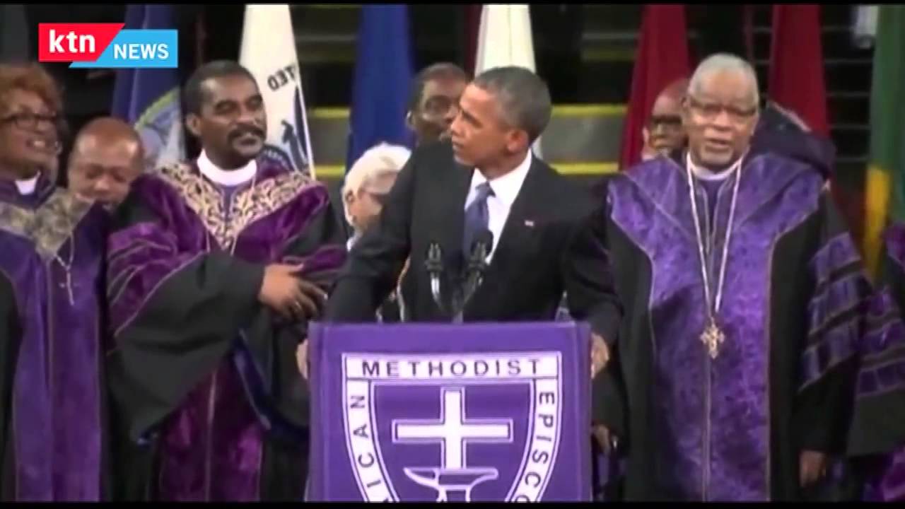 Obama Preach and sing Amazing Grace - YouTube